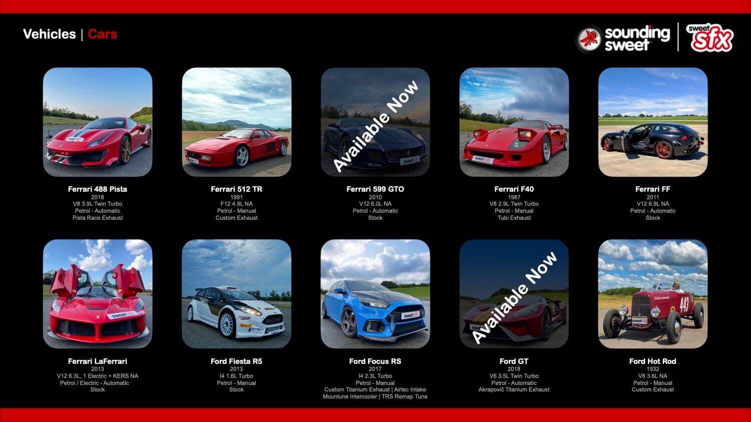 Car Sound Effects - Professional and High Quality - Sweet SFX